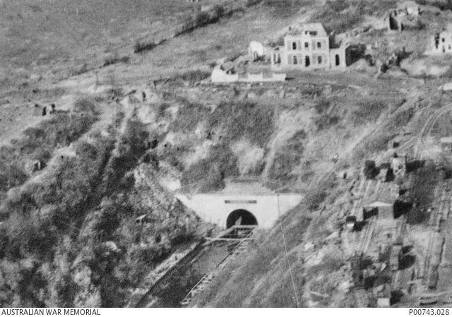 ST. QUENTIN, FRANCE, 1918. CLOSEUP AERIAL VIEW OF THE HIGH GROUND ABOVE ...