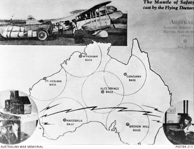 c. 1944. Map of Australia with small photograph inserts of the bases ...