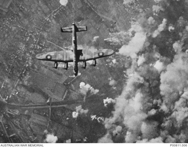 Probably GERMANY. ?1945-03-09. A LANCASTER BOMBER AIRCRAFT, POSSIBLY ...