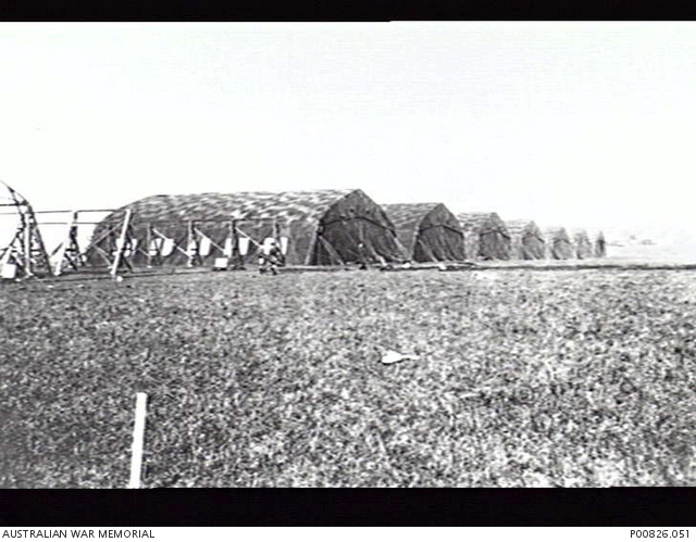 ENGLAND. C. 1918. A ROW OF HANGARS AT LEIGHTERTON AIRFIELD WHICH WAS ...