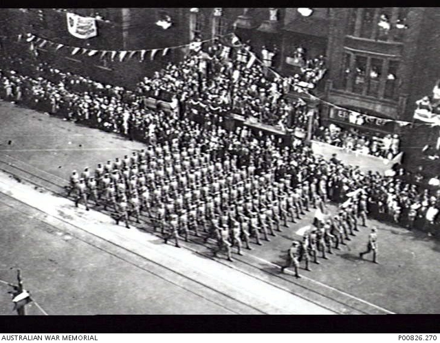 LONDON, ENGLAND. 1919-07-19. A GROUP OF ALLIED SERVICE PERSONNEL DURING ...