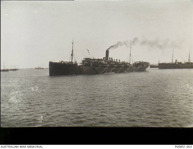 Alexandria, Egypt. 1915. Possibly the ship SS Queen in harbour in ...