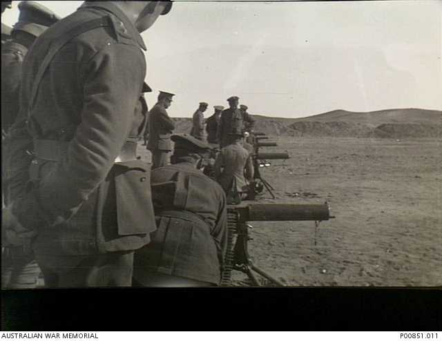 Men of 5th Battalion Australian Imperial Force (AIF) preparing to fire ...