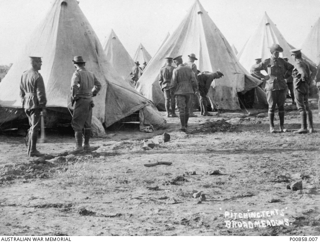 Broadmeadows, Vic. 1914-10. New recruits of the 1st AIF expeditionary ...