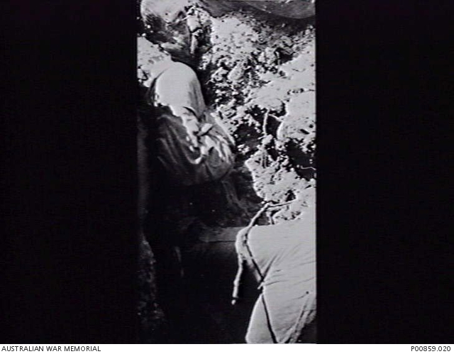 Probably GALLIPOLI, TURKEY, C. 1915. THE DEAD BODY OF A TURKISH SOLDIER ...