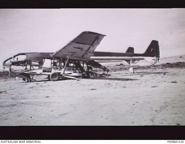 NORTH AFRICA, 1942. SIDE VIEW OF WRECKED GERMAN GOTHA GO 242 GLIDER ...