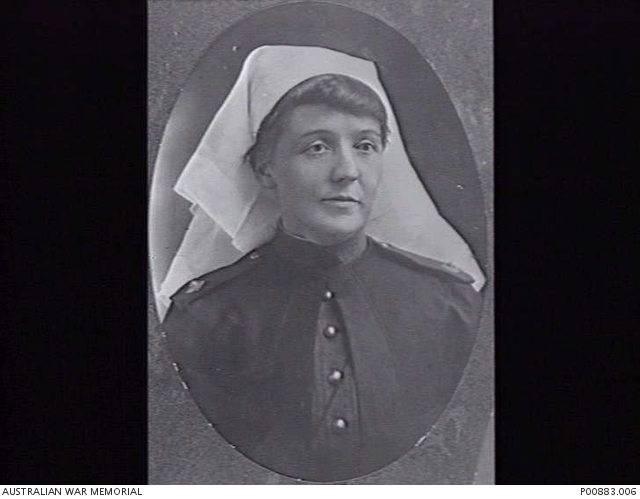 STUDIO PORTRAIT OF A MEMBER OF THE AUSTRALIAN ARMY NURSING SERVICE IN ...