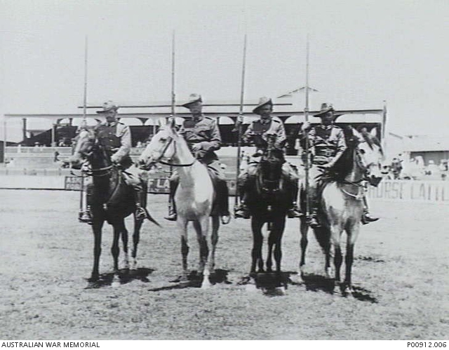 FOUR MOUNTED MEMBERS OF THE NEW SOUTH WALES LANCERS. SERGEANT E. W ...