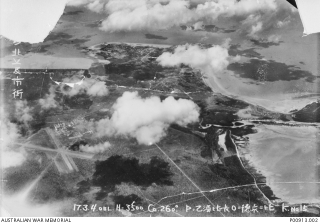 DARWIN, NT. 1942-03-04. JAPANESE AERIAL PHOTOGRAPH OF THE CITY TAKEN AT ...