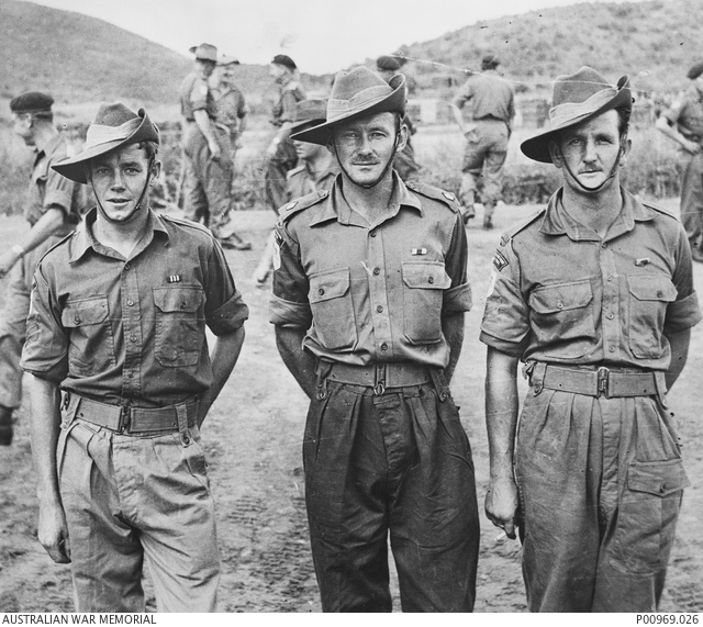 Portrait of three members of the 1st Battalion, The Royal Australian ...