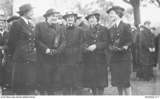 WRANS officers on the day of the Victory March. Identified from left to ...