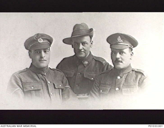 ENGLAND, 1917. PORTRAIT OF THREE BROTHERS. LEFT TO RIGHT: LANCE CORPORAL ALBERT WEARDEN, ROYAL ...