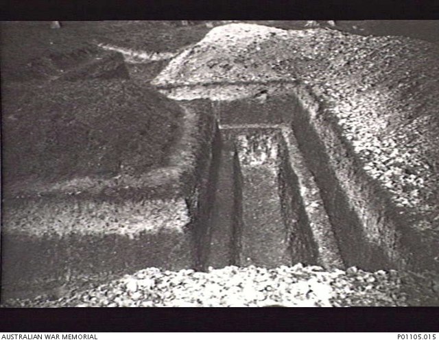 CHERMSIDE, QLD. C. 1941-05. A TRENCH TRAVERSE CONSTRUCTED BY 11TH FIELD ...