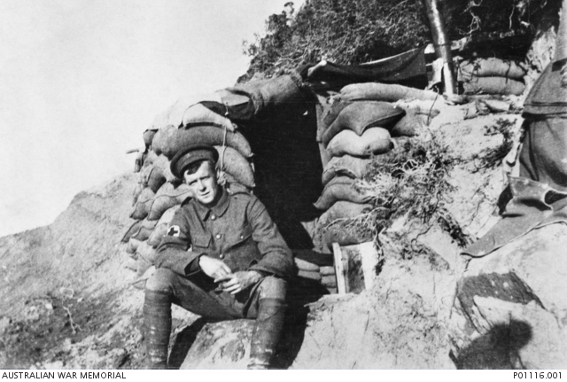 GALLIPOLI, 1915. A STRETCHER BEARER OF THE 4TH AUSTRALIAN FIELD ...