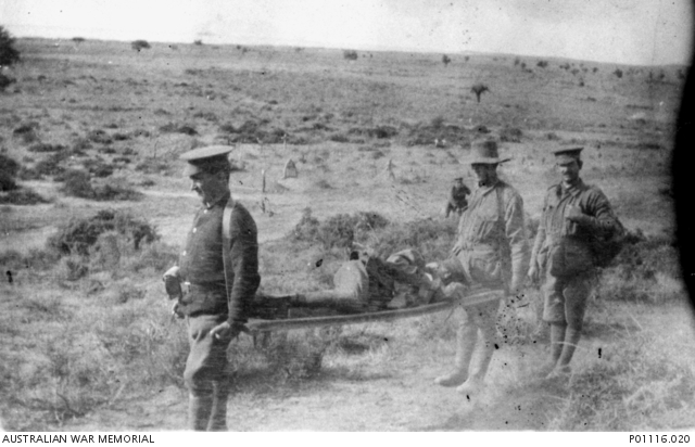 GALLIPOLI, 1915. STRETCHER BEARERS, PROBABLY FROM THE 4TH AUSTRALIAN ...