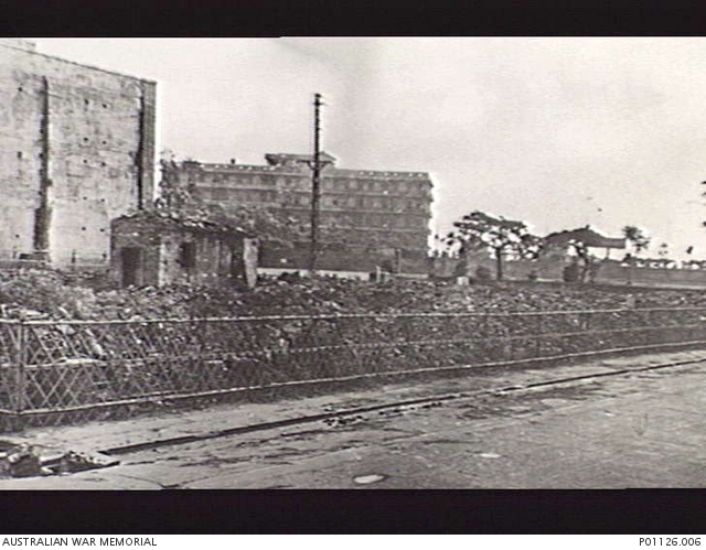 KOBE, JAPAN, 1948-05-23. A VIEW OF THE RUINS OF KOBE HOUSE, USED AS NO ...