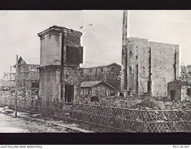 KOBE, JAPAN, 1948-05-23. A VIEW OF THE RUINS OF KOBE HOUSE, USED AS NO ...