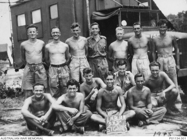 LABUAN, BRITISH NORTH BORNEO. 1945. MEMBERS OF SIGNALS, SRD (SERVICES ...