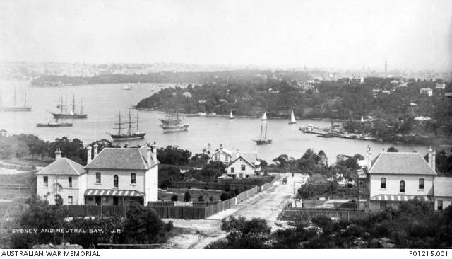 SHIPS ANCHORED IN NEUTRAL BAY, SYDNEY. (ORIGINAL ALBUM PRINT HOUSED IN ...