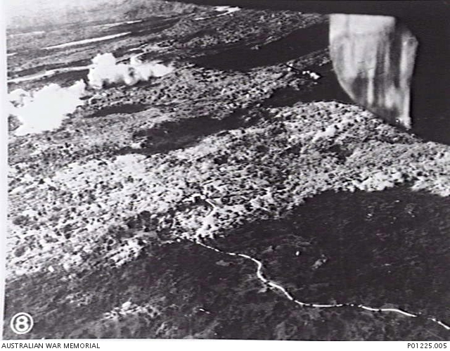 TIMOR, NETHERLANDS EAST INDIES. 1944-08-02. AERIAL PHOTOGRAPH OF AN AIR ...