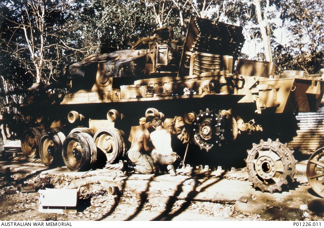 MEMBERS OF B SQUADRON, SECTION 1, ARMOURED REGIMENT, LIGHT AID ...