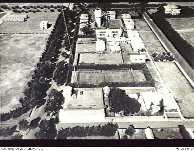 POINT COOK, VIC. C 1947. AERIAL VIEW OF RAAF STATION POINT COOK SHOWING ...