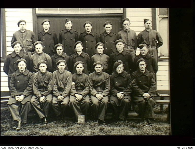 Point Cook, Vic. 1941-10. Group photograph of participants on No. 55A ...