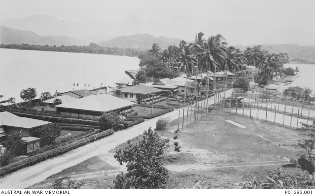 SALAMAUA, NEW GUINEA, 1940-02-?. A VIEW OF THE MAIN STREET ON THE ...