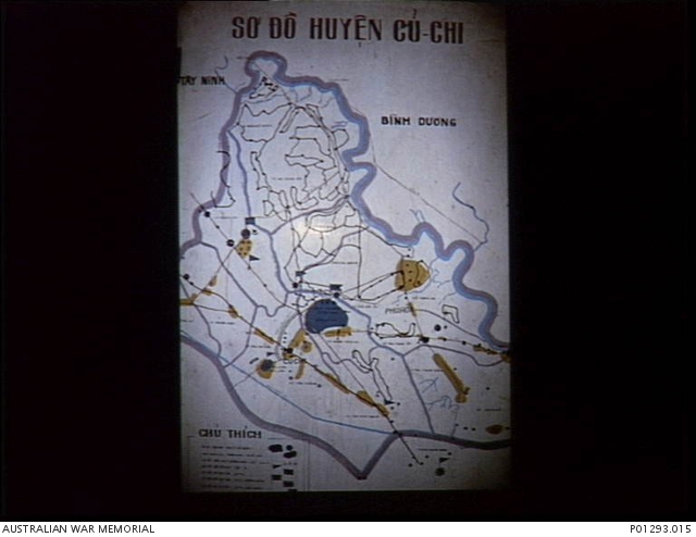 Map of the principal tunnel system of Cu Chi showing the 200 kilometres ...