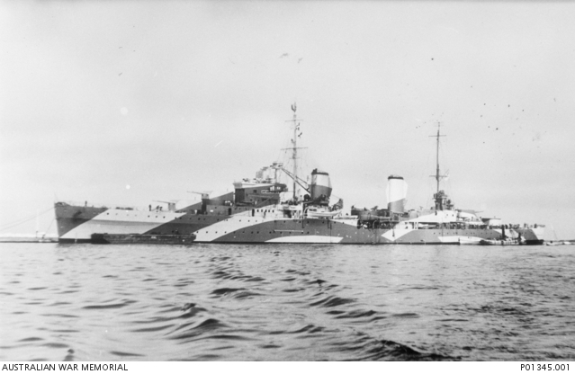 ALEXANDRIA, EGYPT. C. 1941-03-07. MODIFIED LEANDER CLASS CRUISER HMAS ...