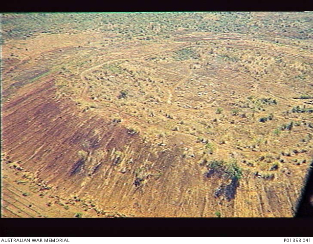 PHUOC TUY PROVINCE, SOUTH VIETNAM. 1966. AERIAL VIEW OF THE HORSESHOE ...