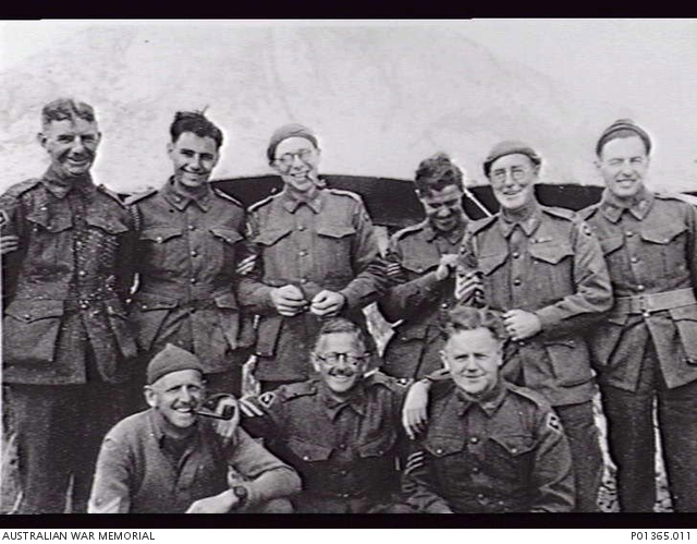 BEIT JERGIA, ?PALESTINE. C. 1941. SERGEANTS ON THE STAFF OF THE 2/4TH ...