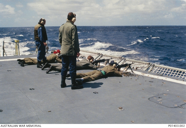 SOUTHERN OCEAN. SMALL ARMS PRACTICE FOR MEMBERS OF THE CREW OF HMAS ...