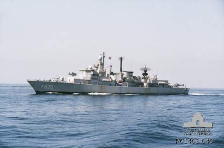 THE ROYAL NETHERLANDS NAVY GUIDED MISSILE FRIGATE (FFG) `PIETIER ...