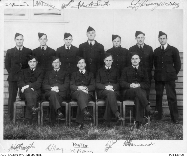 Signed group portrait of Aircraftmen, participants in a RAAF ...