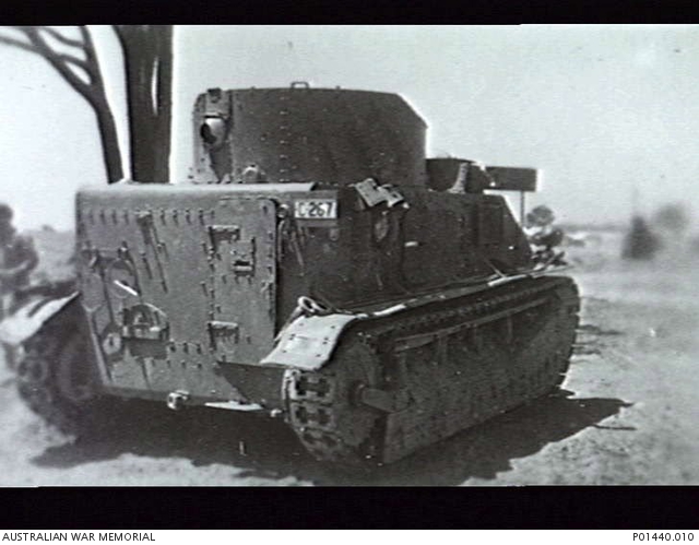 PUCKAPUNYAL, VIC. C. 1941-10. REAR VIEW OF A VICKERS MEDIUM TANK MARK 2 ...