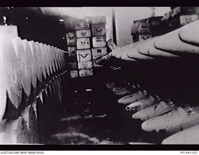 JAPANESE BOMBS AND BOXES OF AMMUNITION IN STORAGE. (ORIGINAL HOUSED IN ...
