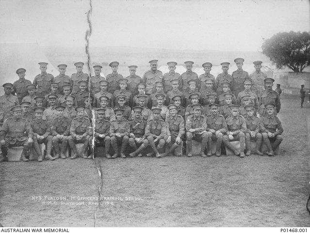 CANBERRA, ACT. 1916-04-14. GROUP PORTRAIT OF NO. 3 PLATOON 1ST OFFICERS ...