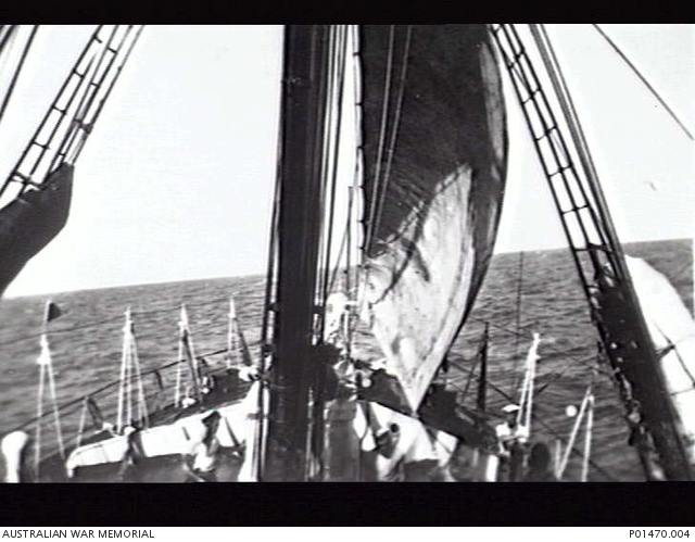 C. 1924. SURVEY VESSEL HMAS GERANIUM UNDER SAIL FROM DARWIN TO BROOME ...