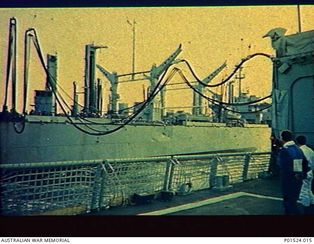 PERSIAN GULF. 1990-12. REPLENISHMENT AT SEA (REFUELLING) FOR HMAS ...