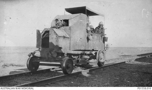 BAGHDAD, MESOPOTAMIA. C. 1917. AN ARMOURED RAILWAY CAR, PART OF THE ...