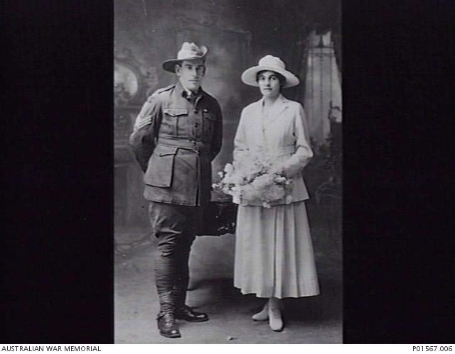 WEDDING PORTRAIT OF MISS CATHERINE GLADYS HOPKINS AND 265 SERGEANT ...