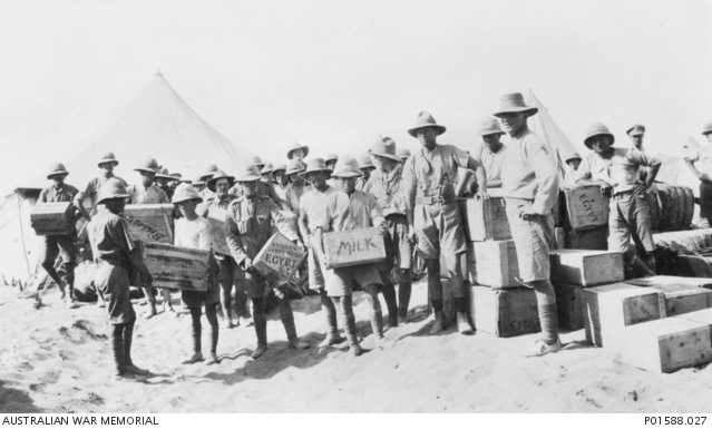 MOGHARA, NEAR EL ALAMEIN, EGYPT. 1916. PART OF THE TWENTY-EIGHT CAMEL ...