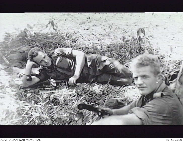 VO DAT, VIETNAM. LANCE CORPORAL HUTTON AND SAPPER COLMER ON WIRELESS ...