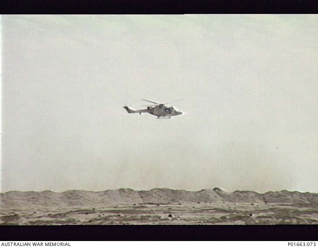 KUWAIT, 1991-03-04. A LYNX MK7 HELICOPTER OF THE BRITISH 4TH REGIMENT ...