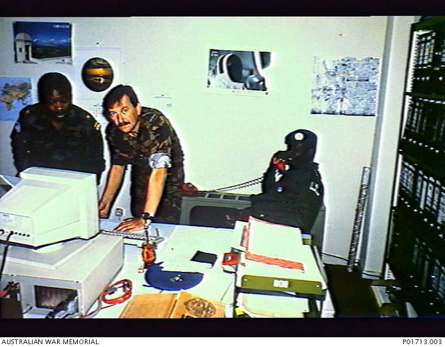 TEHRAN, IRAN. 1990-04. MEMBERS OF THE UNITED NATIONS IRAN IRAQ MILITARY ...
