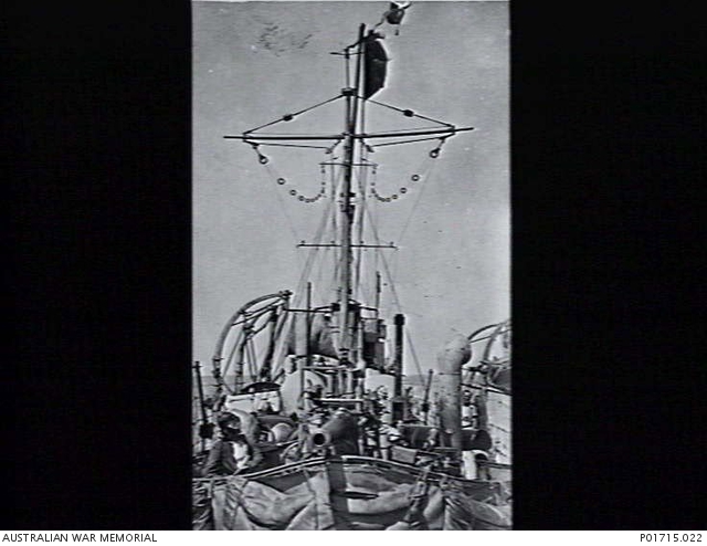 DETAILED VIEW OF THE TORPEDO BOAT DESTROYER HMAS TORRENS LOOKING ...