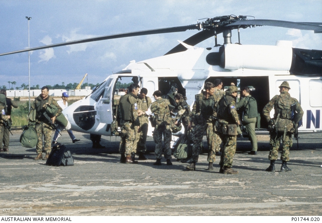 Cambodia, 1993-05-24. Australian troops serving with the United Nations ...