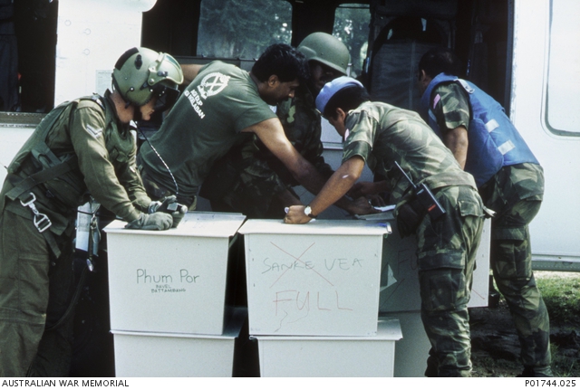 Cambodia, 1993-05-24. Soldiers serving with the United Nations ...