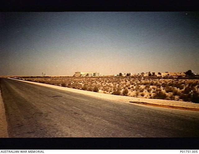 El Gorah, Sinai, Egypt. 1984. View of the aircraft hangar and tarmac ...
